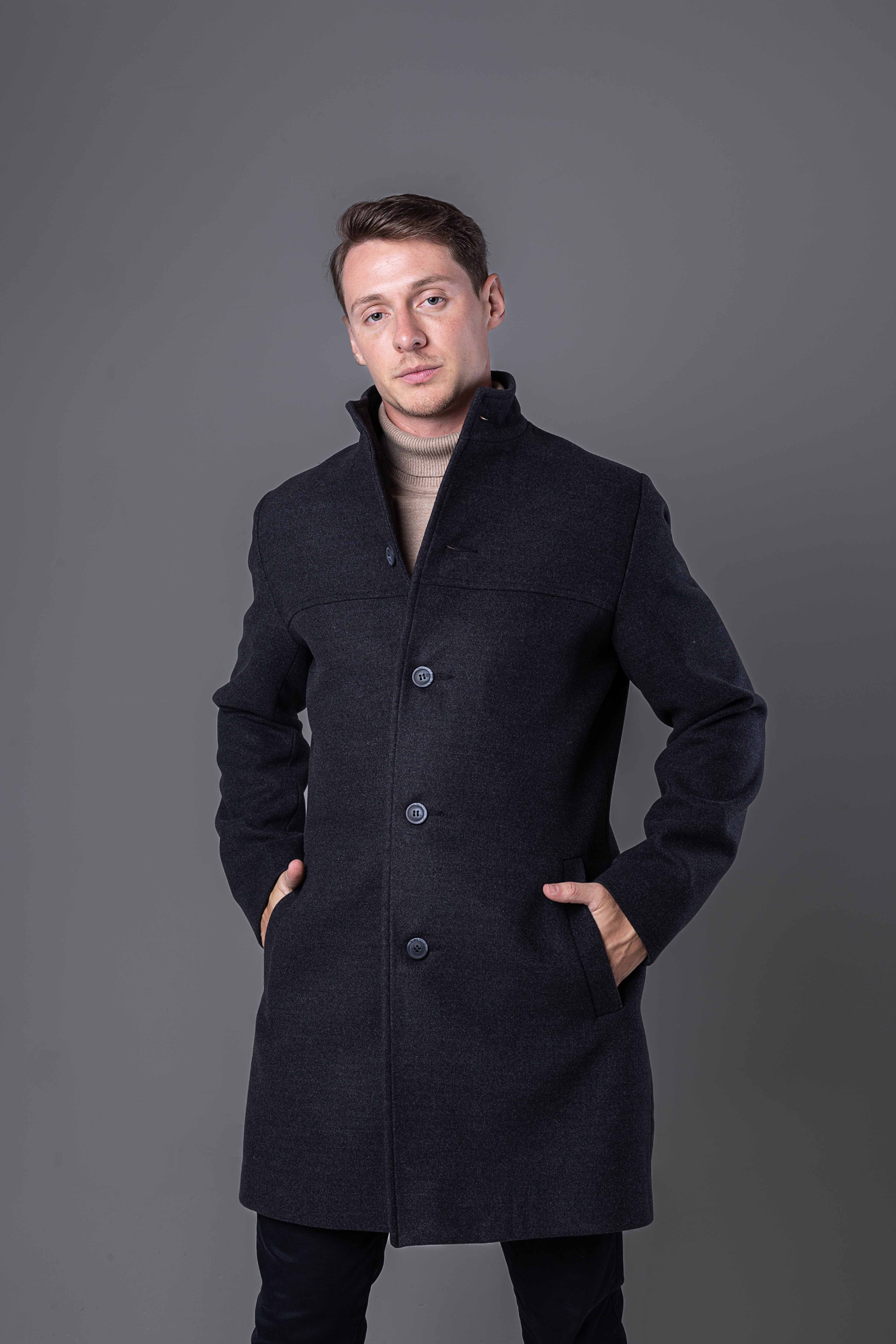 Casaco de lã masculino slim cinza - Belfast