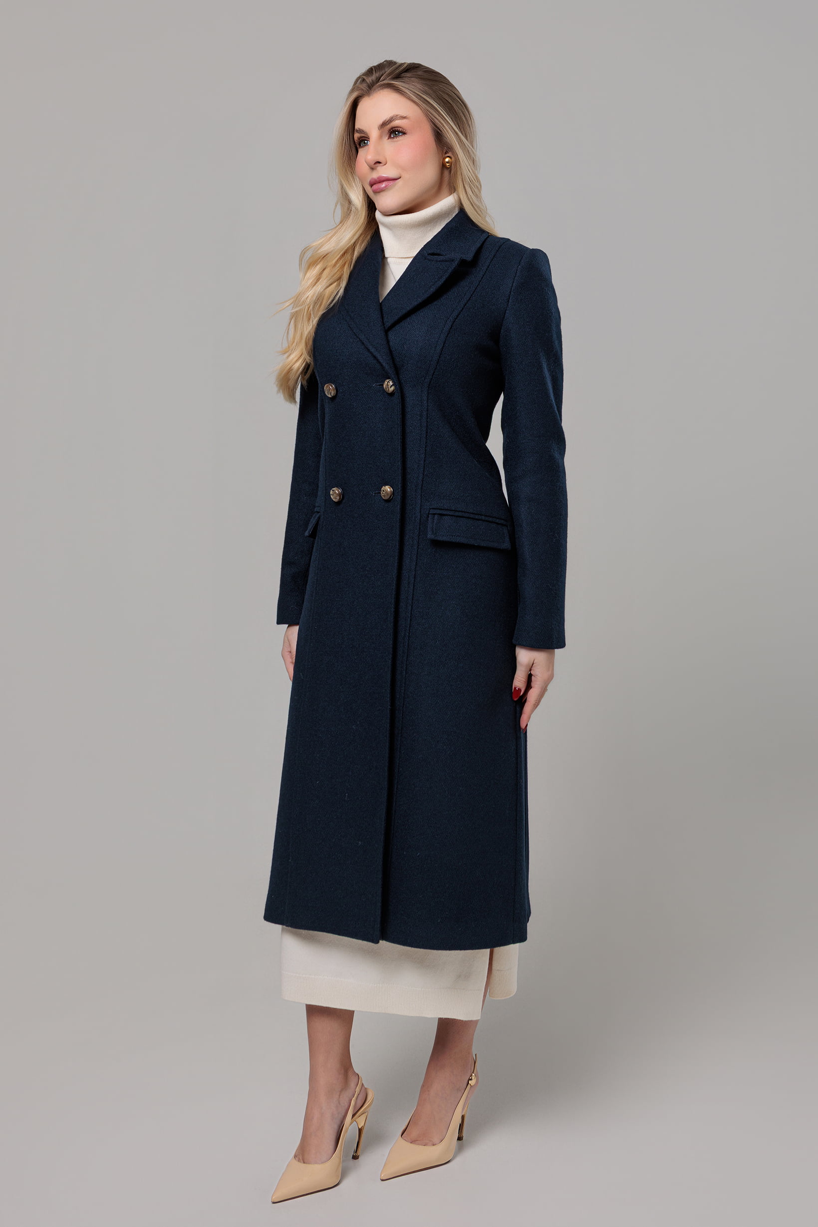 Sobretudo feminino transpassado - Belfast
